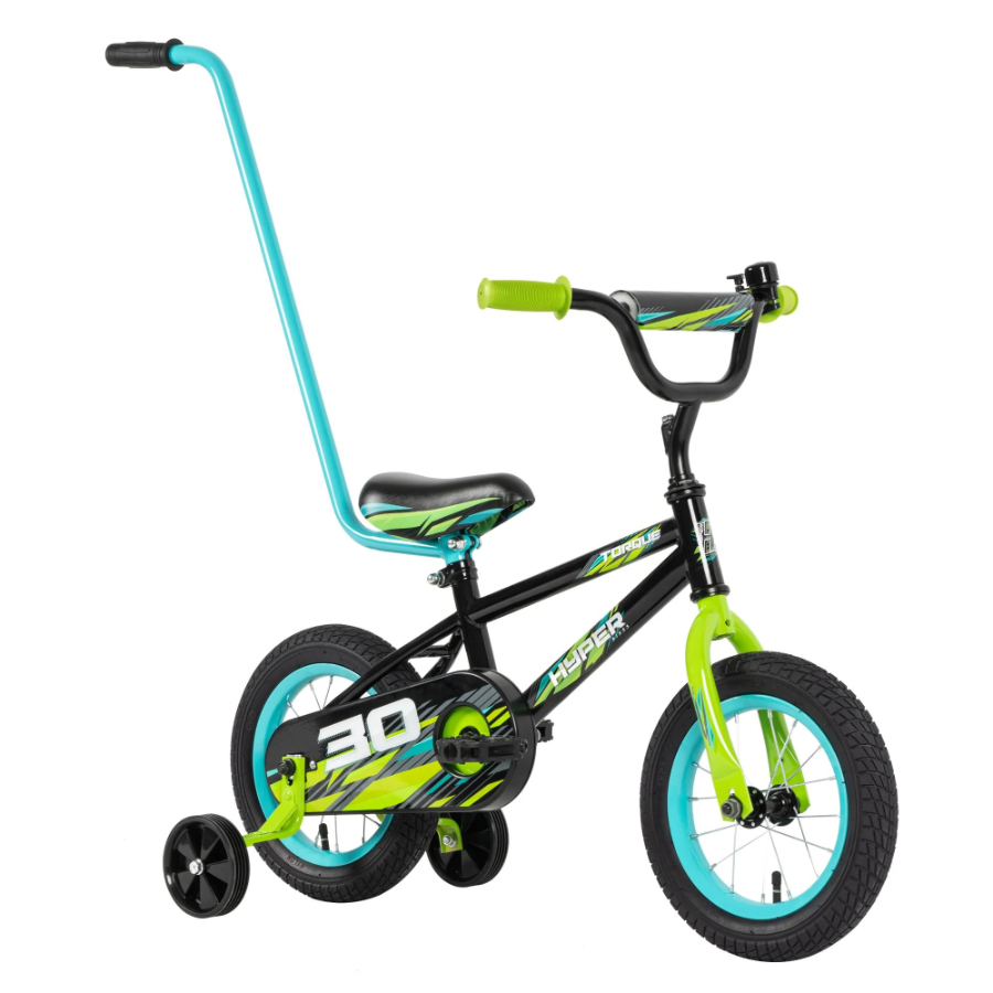 Avoca Kids Bike 30cm Torque Blue Green With Handle | Bikes, Scooters ...