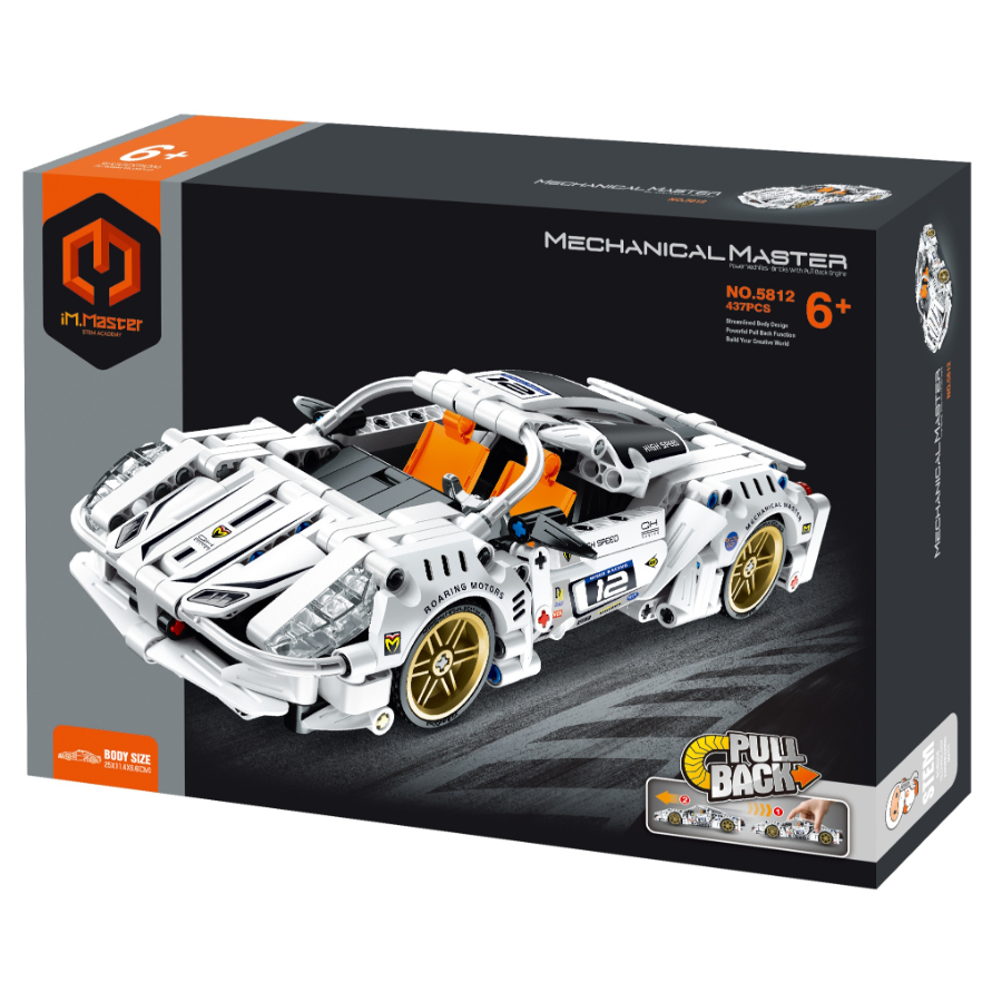 Mechanical Master Super Car Kit With Pull Back Function White 437 ...
