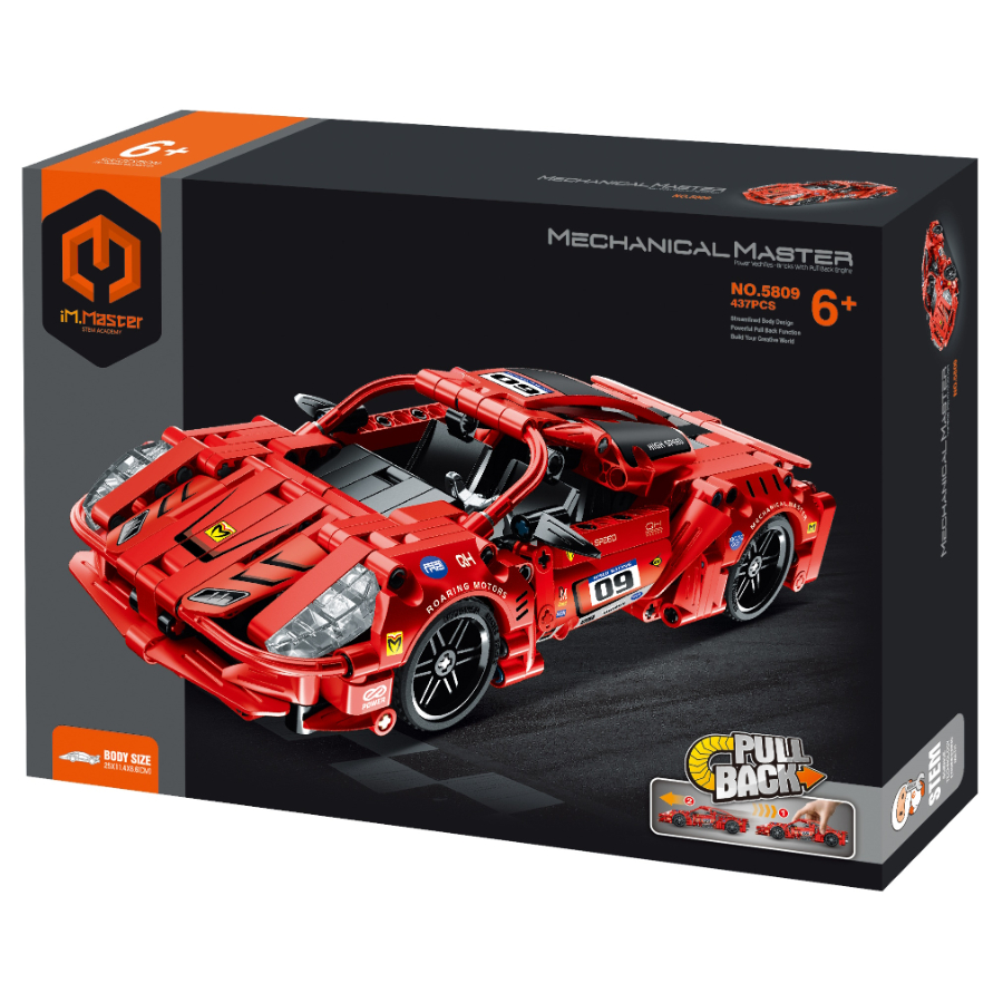 Mechanical Master Super Car Kit With Pull Back Function Red 437 Pieces | Toys | Casey's Toys
