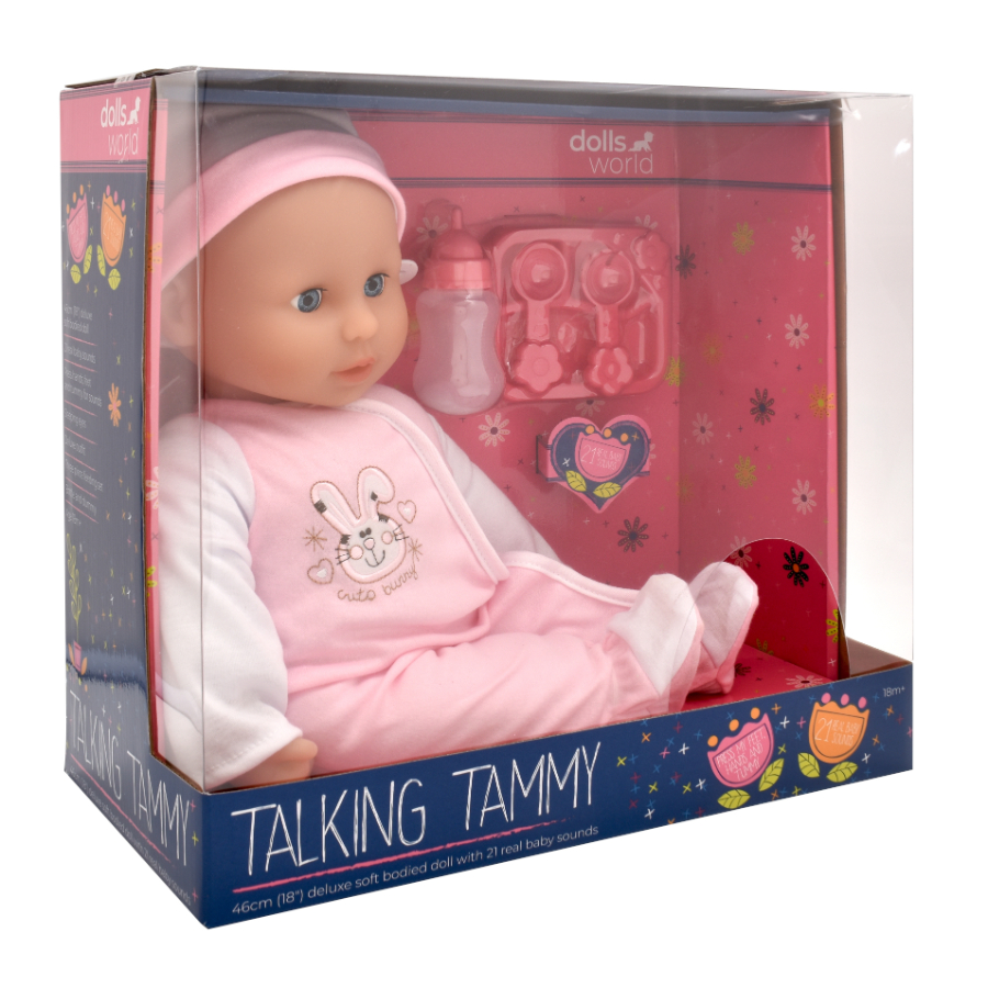 Dolls World Baby Doll Tammy With Real Baby Sounds & Accessories 46cm ...