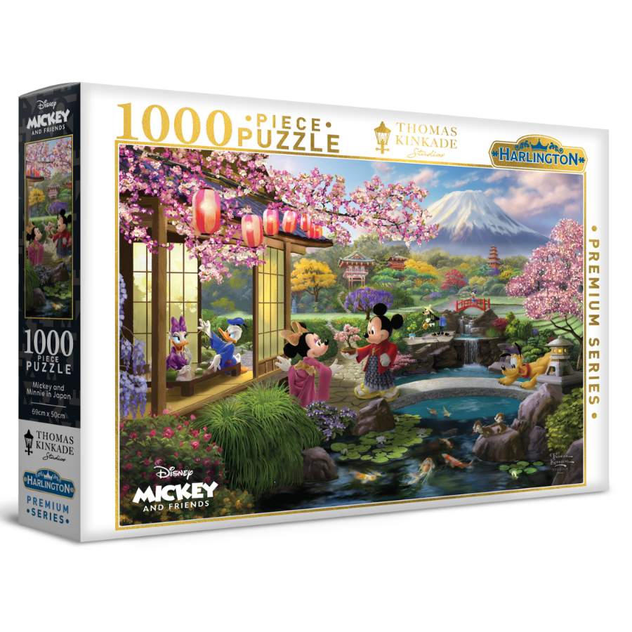 Harlington 1000 Piece Puzzle Thomas Kinkade Design Mickey & Minnie in ...