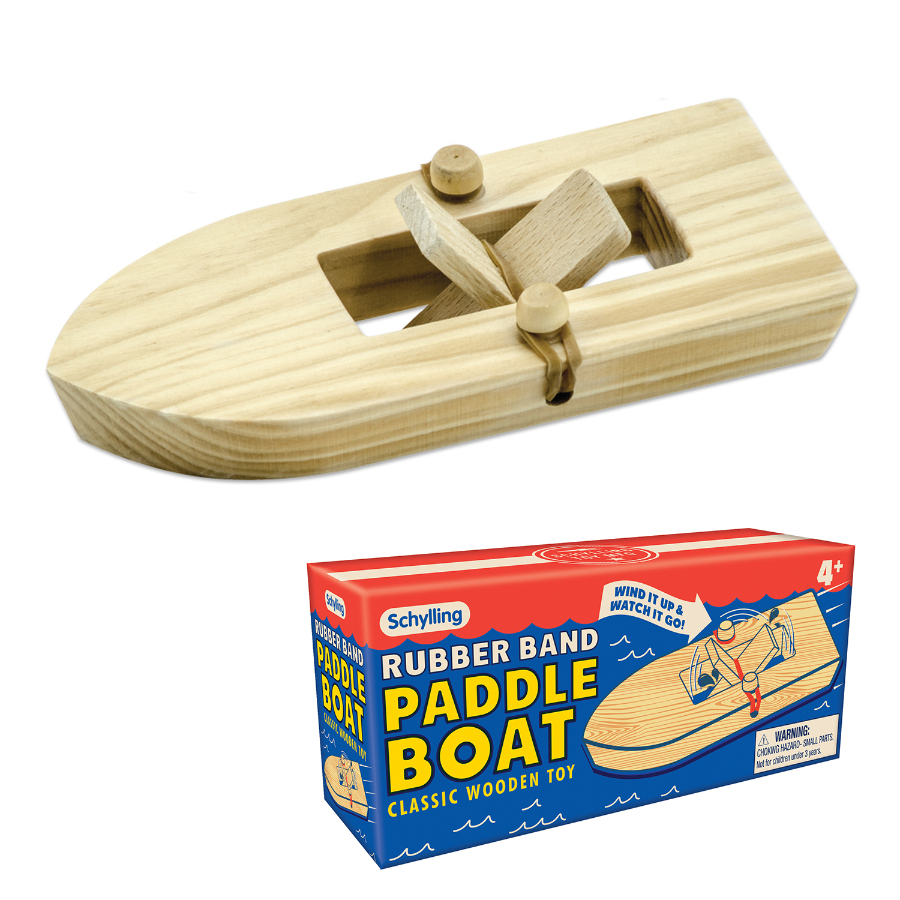 Schylling Wooden Rubber Band Powered Paddle Boat | Toys | Casey's Toys