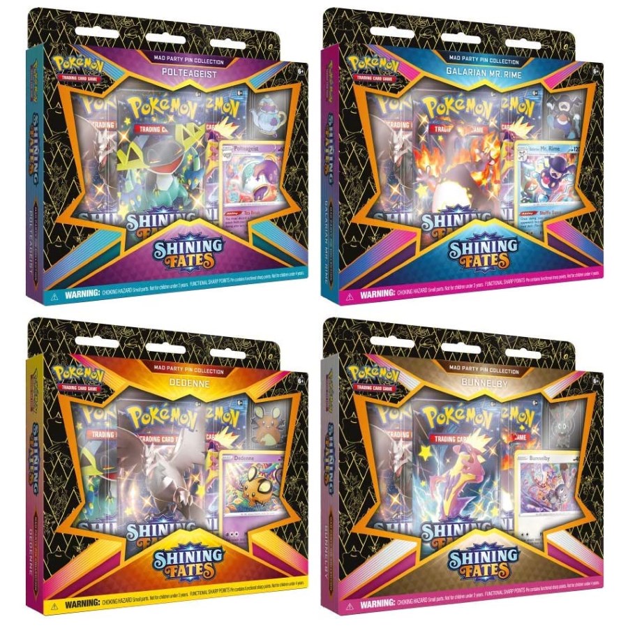 Pokemon TCG Shining Fates Pin Collection Mad Party Assorted | Toys ...